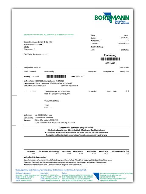 Zugferd - Borrmann Shop